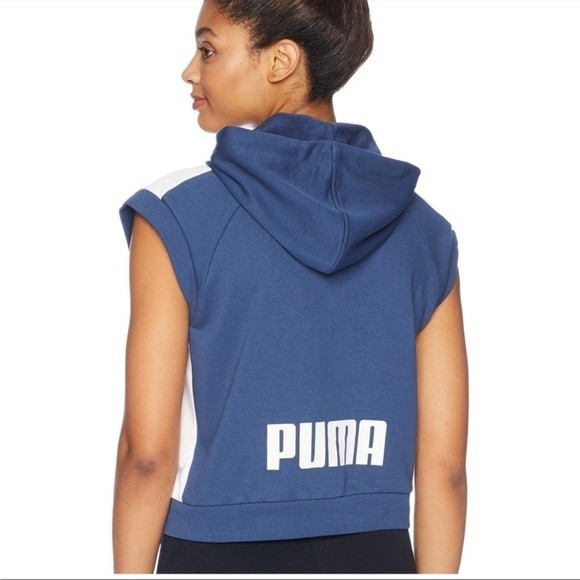 Puma | Tops | Puma Classic Sleeveless Logo Hoodie In Womens Size Large ...